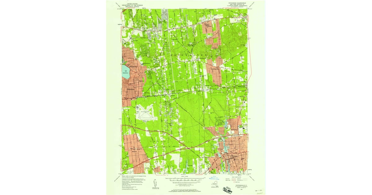 1956 Map of Patchogue, NY — High-Res | Pastmaps