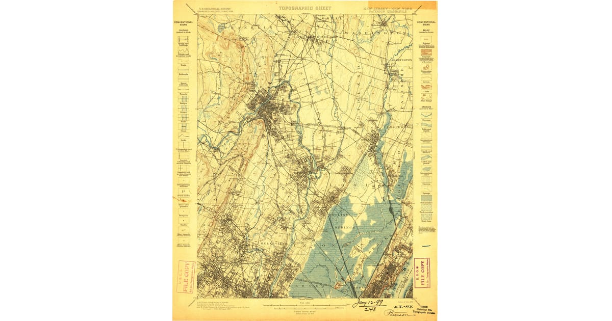 1898 Map of Paterson, NJ — High-Res | Pastmaps