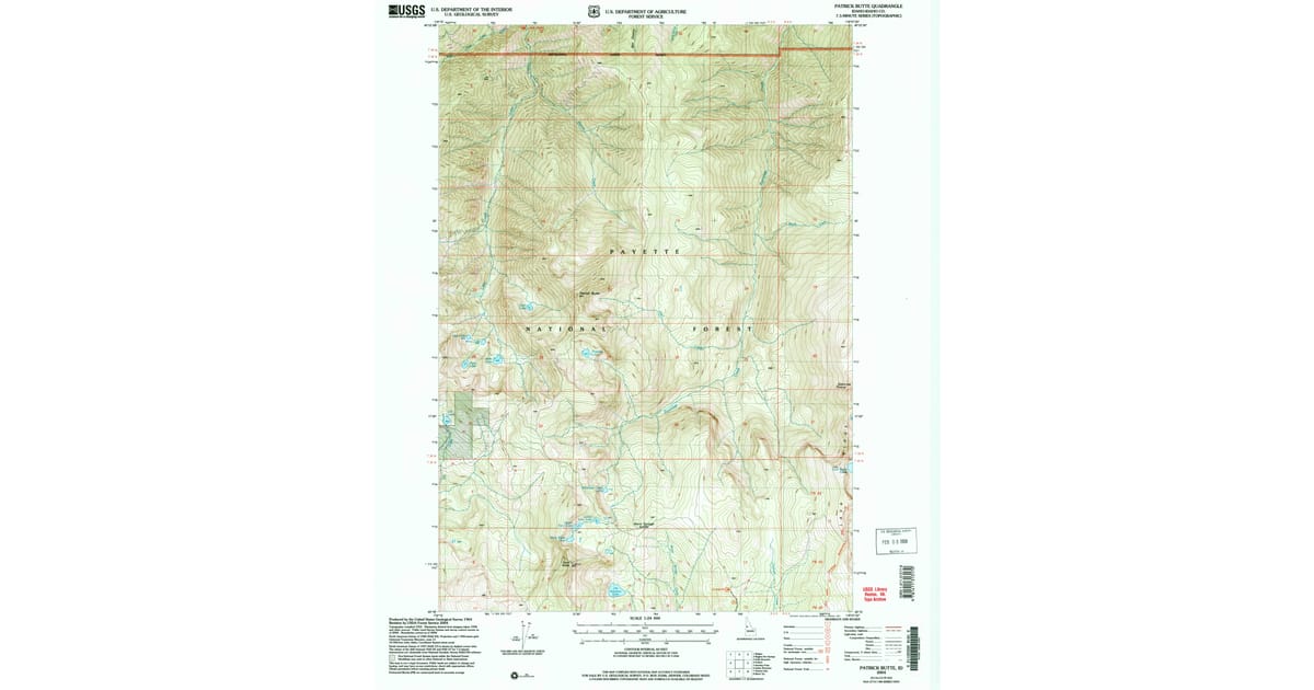 2004 Map of Patrick Butte, Idaho County, ID — High-Res | Pastmaps