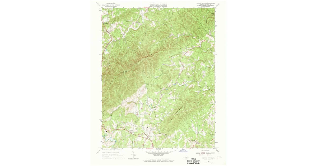1967 Map of Patrick Springs, VA — High-Res | Pastmaps