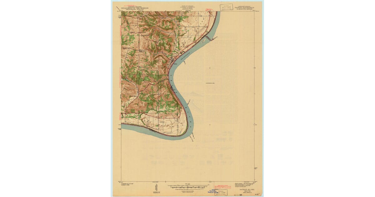 1943 Map of Patriot, IN — High-Res | Pastmaps