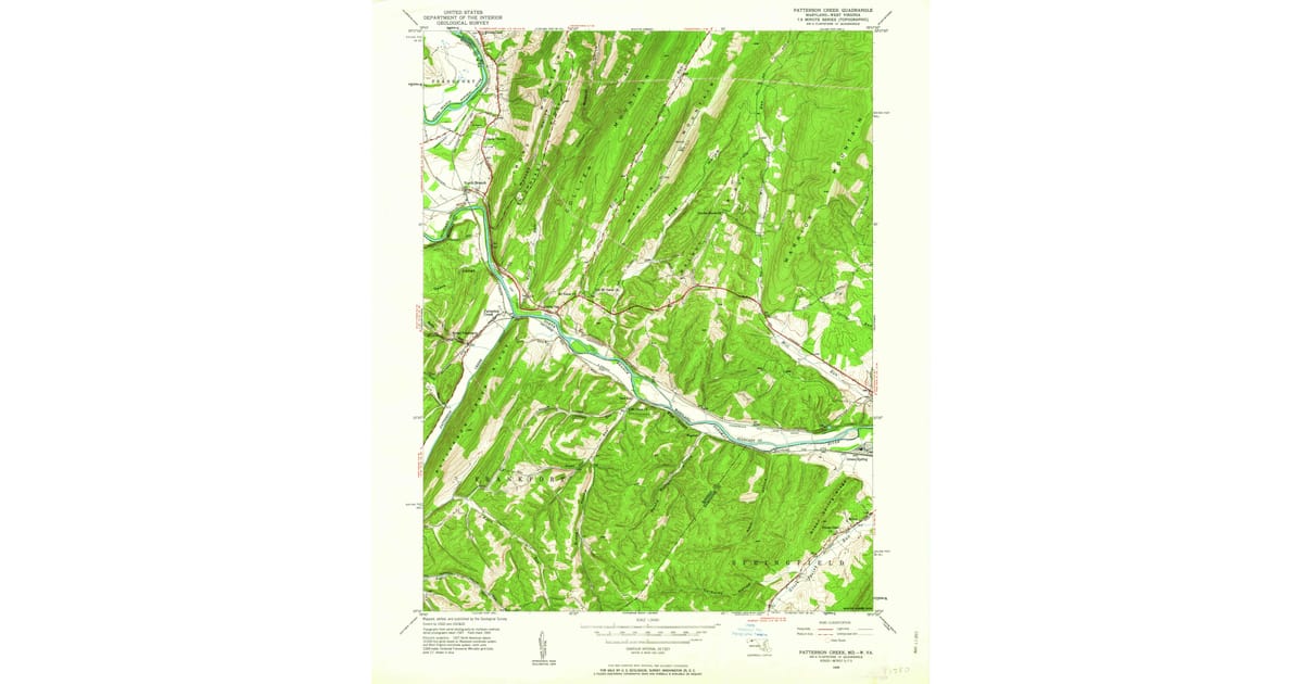 1949 Map of Patterson Creek, Allegany County, MD — High-Res | Pastmaps