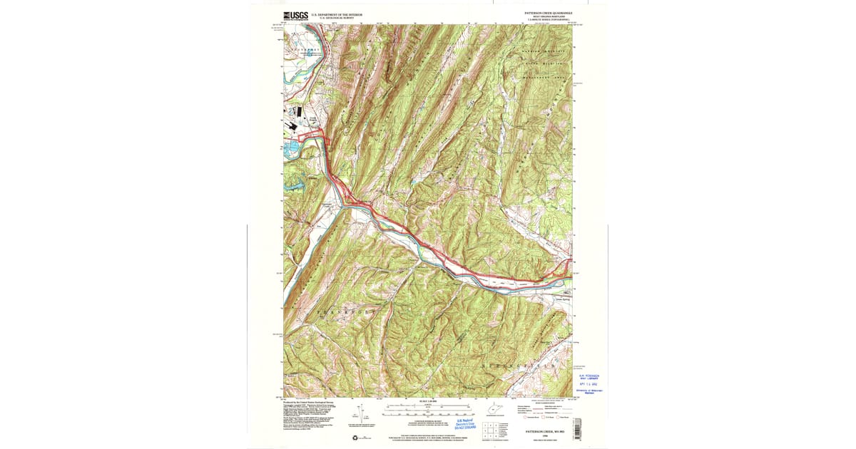 1996 Map of Patterson Creek, Mineral County, WV — High-Res | Pastmaps