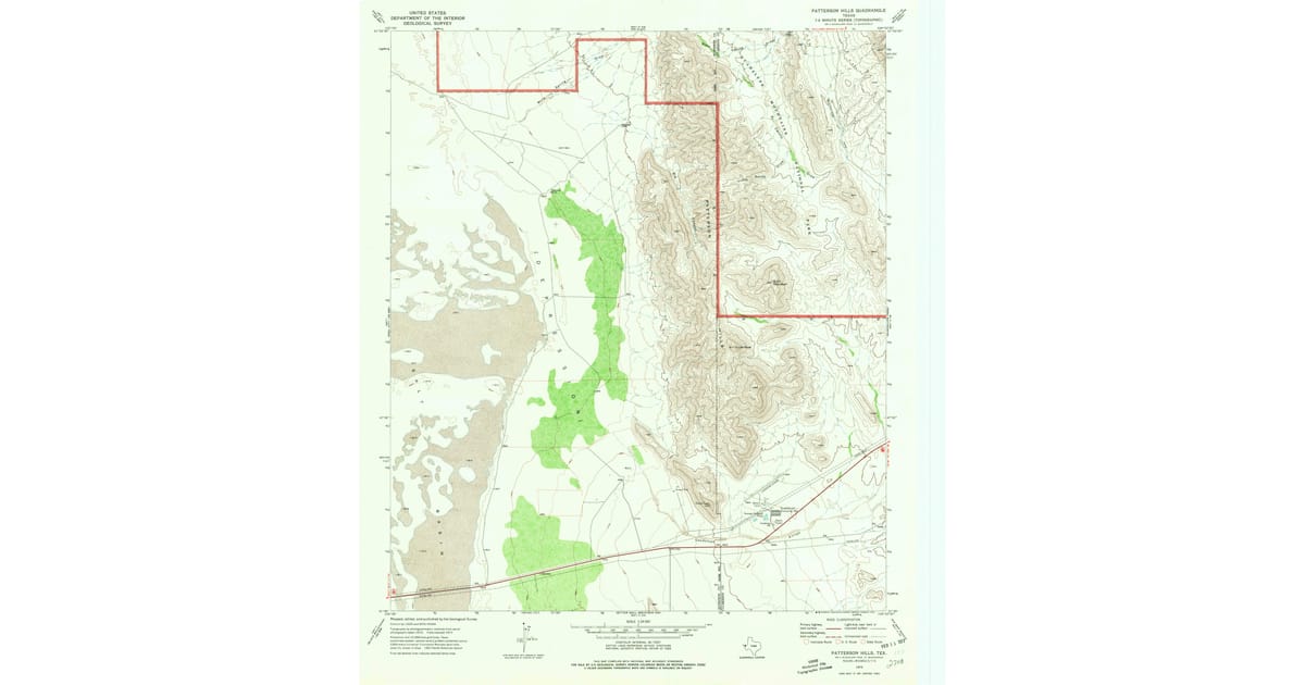 1973 Map of Patterson Hills, Hudspeth County, TX — High-Res | Pastmaps