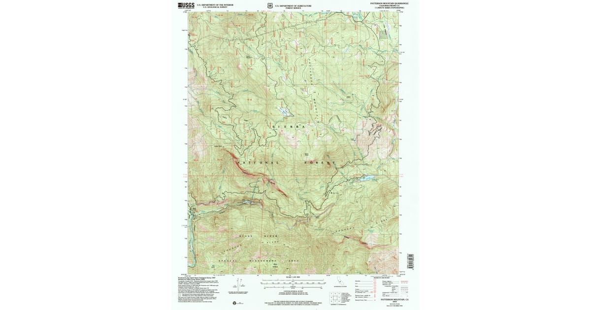 2004 Map of Patterson Mountain, Fresno County, CA — High-Res | Pastmaps