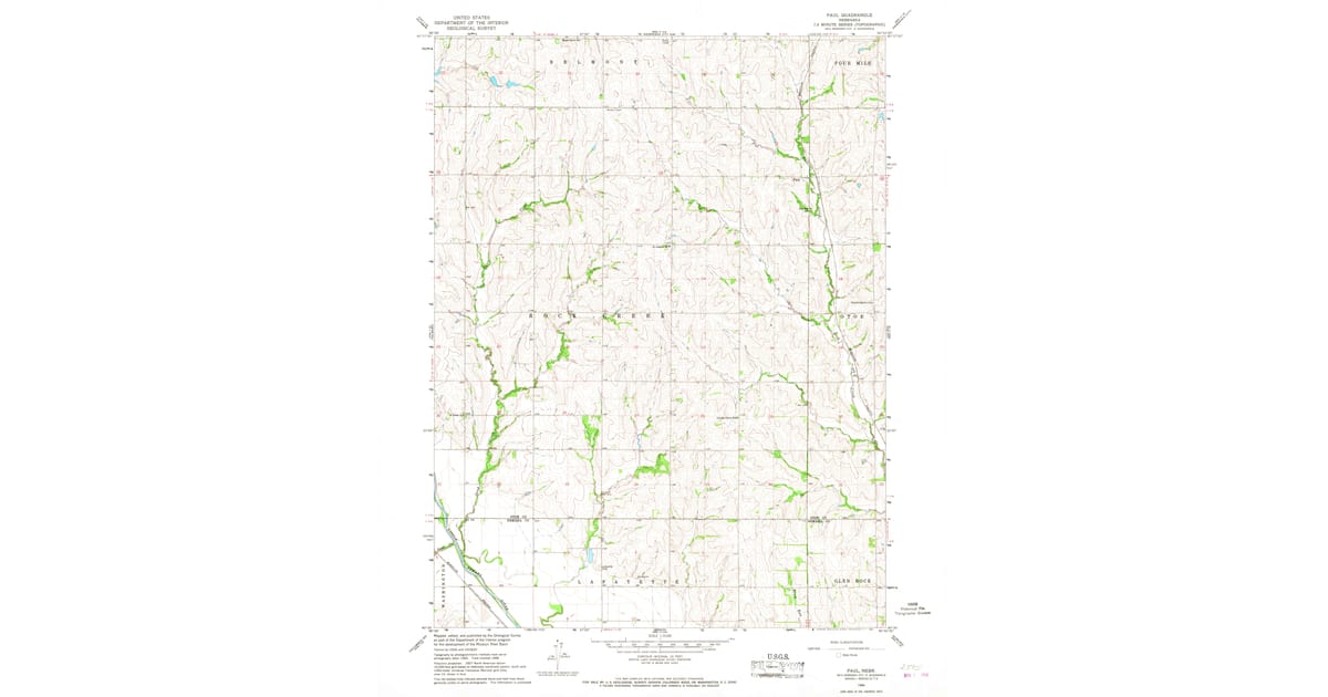 1966 Map of Paul, Otoe County, NE — High-Res | Pastmaps