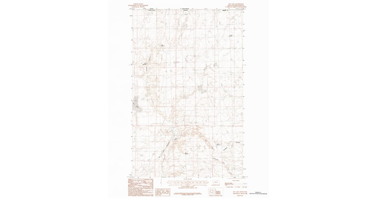 1984 Map of Pea Lake, Phillips County, MT — High-Res | Pastmaps