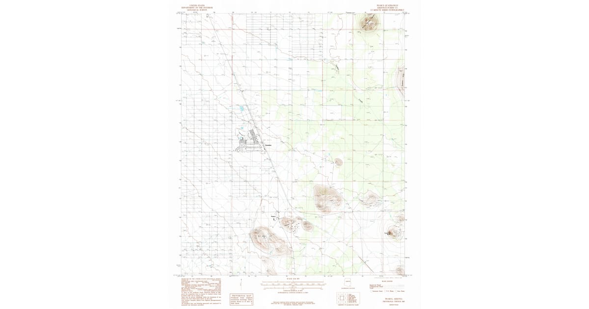 1985 Map of Pearce, Cochise County, AZ — High-Res | Pastmaps