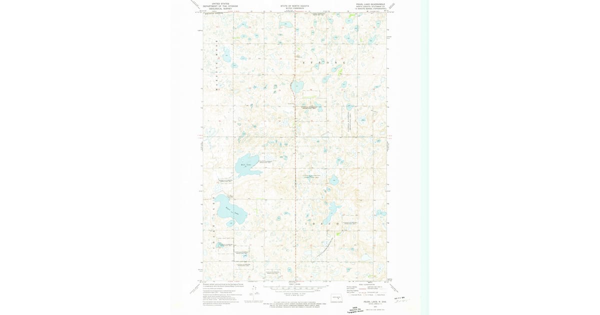 1972 Map of Pearl Lake, Stutsman County, ND — High-Res | Pastmaps