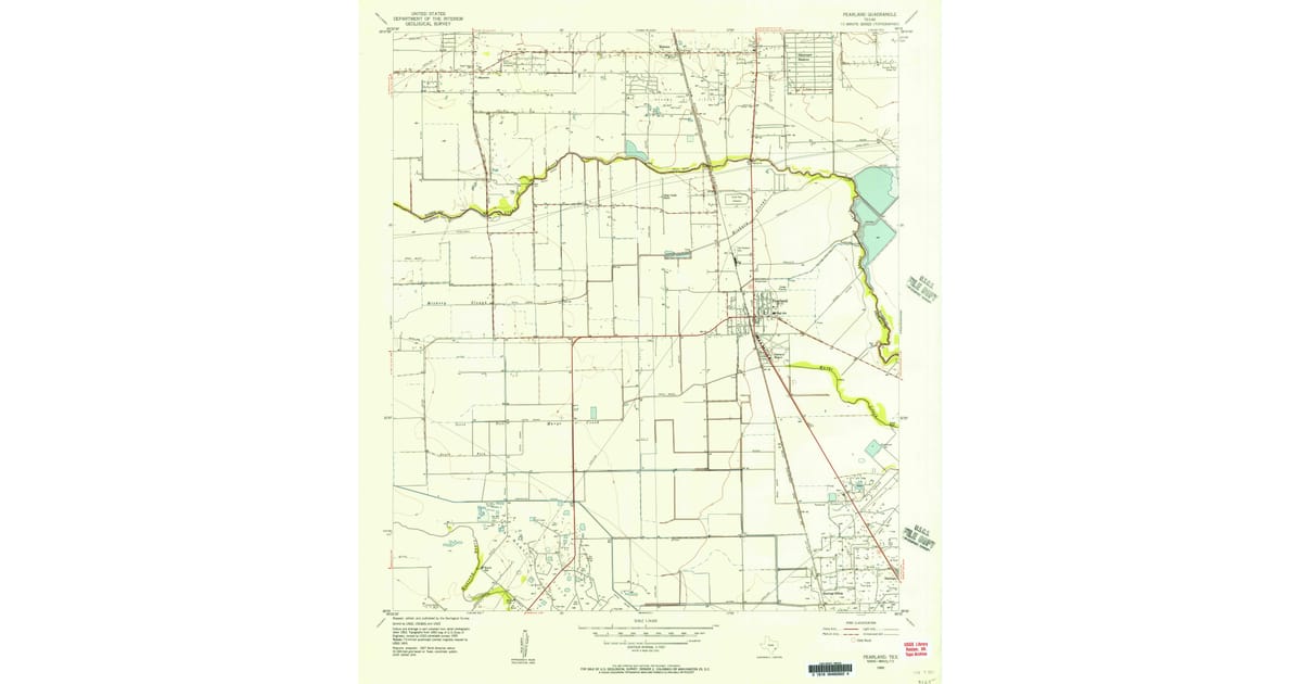 1955 Map of Pearland, TX — High-Res | Pastmaps