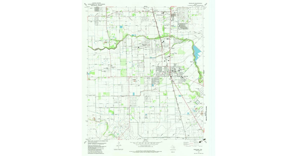 1982 Map of Pearland, TX — High-Res | Pastmaps