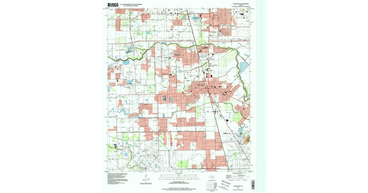 1995 Map of Pearland, TX — High-Res | Pastmaps