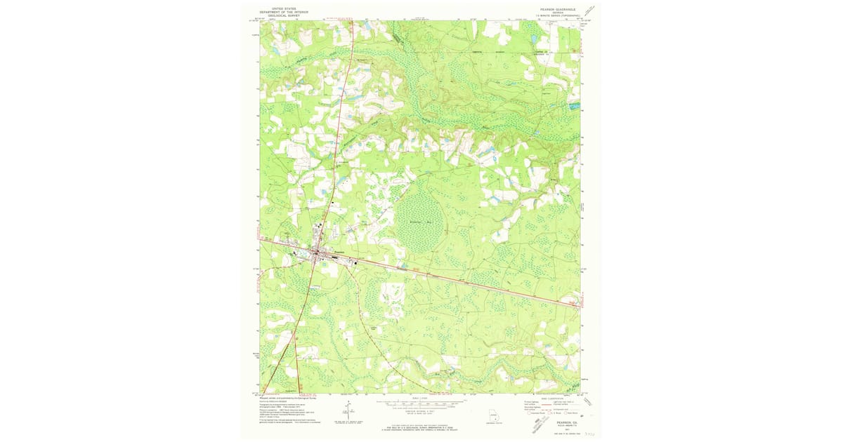 1971 Map of Pearson, GA — High-Res | Pastmaps