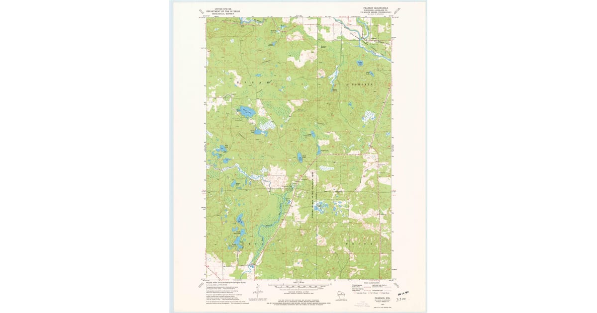 1973 Map of Pearson, Langlade County, WI — High-Res | Pastmaps