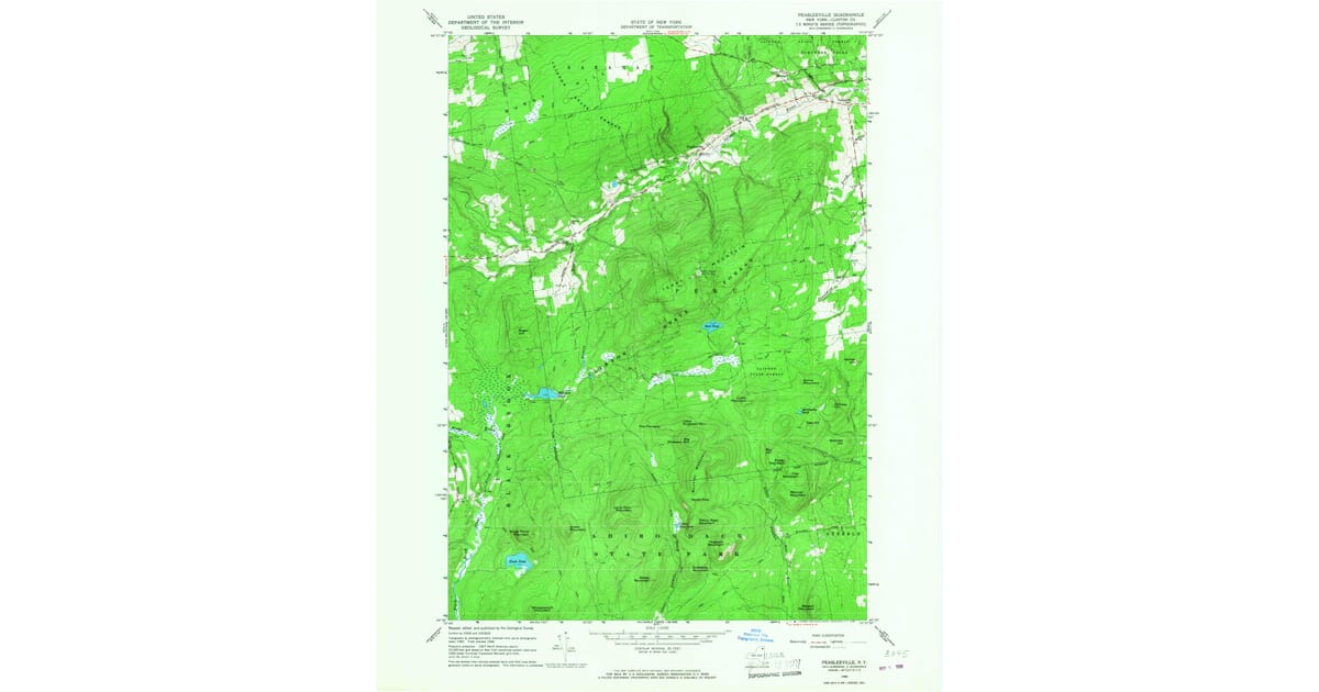 1966 Map of Peasleeville, Clinton County, NY — High-Res | Pastmaps