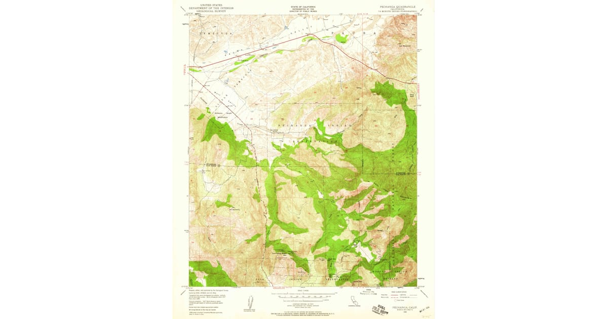 1949 Map of Pechanga, Riverside County, CA — High-Res | Pastmaps