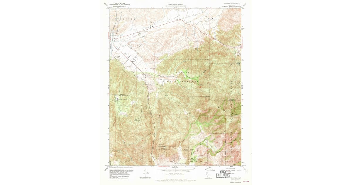 1968 Map of Pechanga, Riverside County, CA — High-Res | Pastmaps
