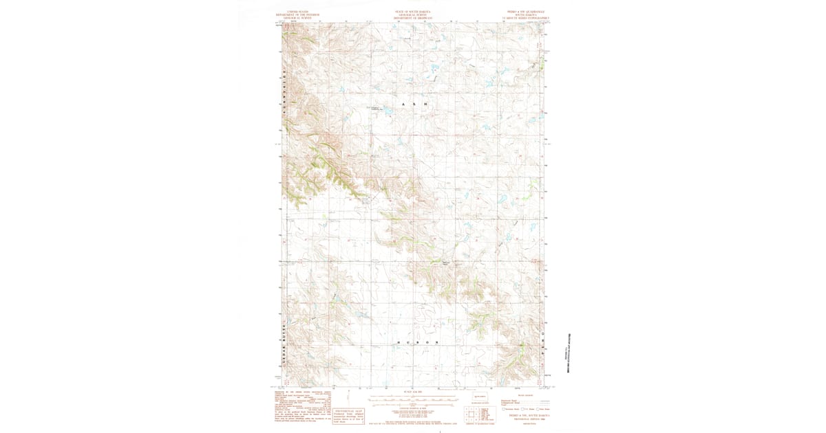 1984 Map of Pedro 4 NW, Pennington County, SD — High-Res | Pastmaps