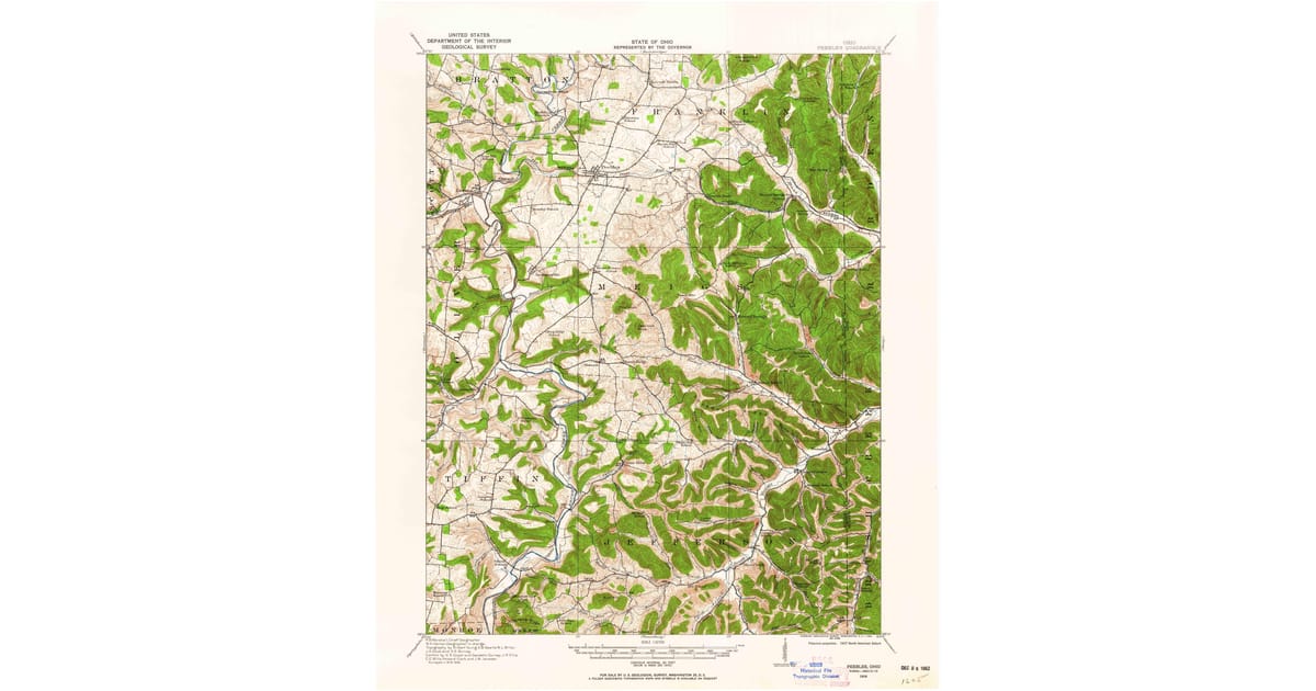 Old Maps of Peebles, OH for Hiking & Exploration | Pastmaps