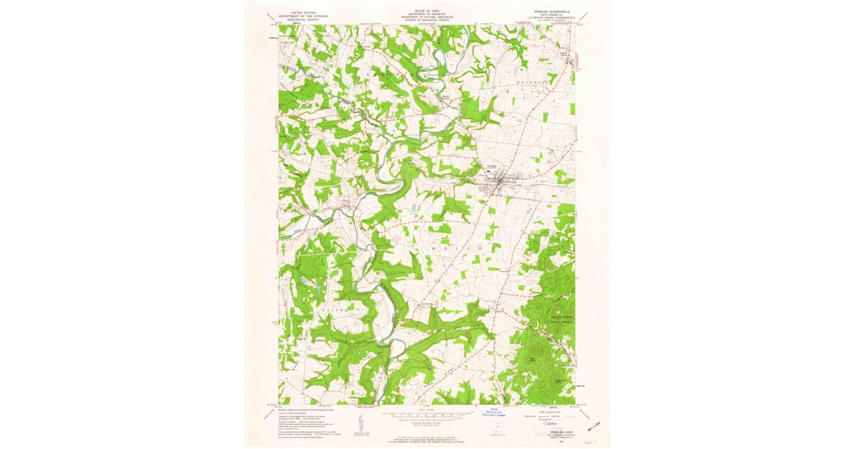1961 Map of Peebles, OH — High-Res | Pastmaps