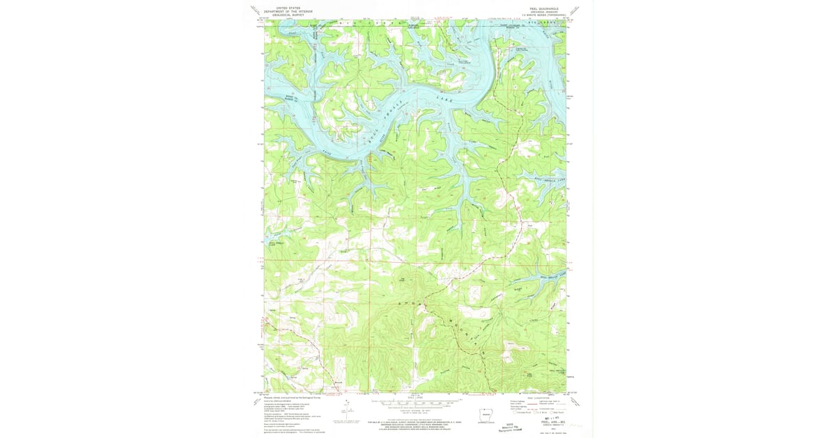 1972 Map of Peel, Marion County, AR — High-Res | Pastmaps