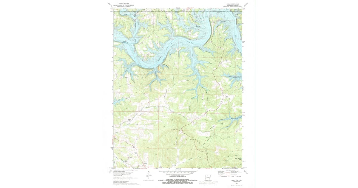 1972 Map of Peel, Marion County, AR — High-Res, 1988 Print | Pastmaps