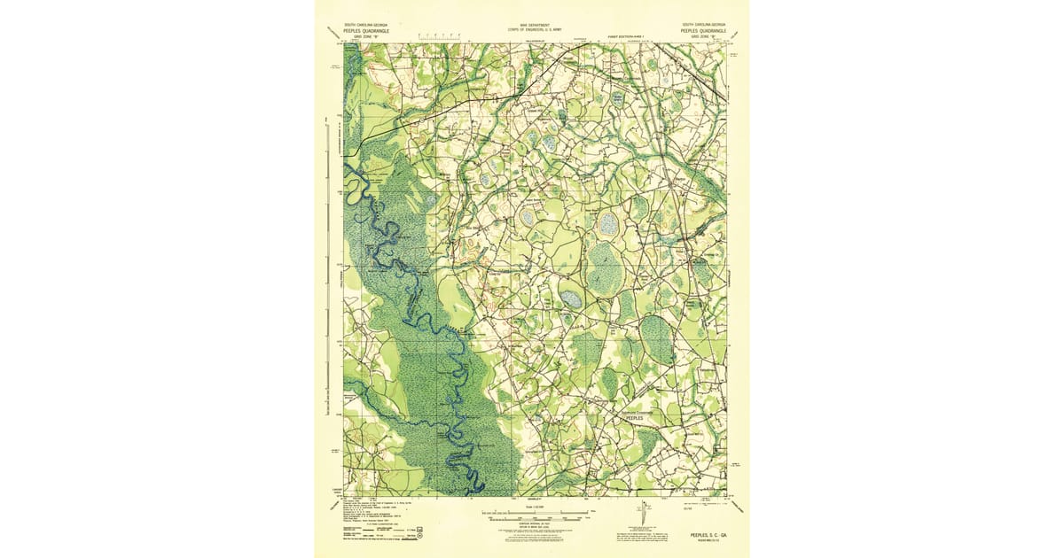 1940s Maps of Red Bluff Landing, SC | Pastmaps