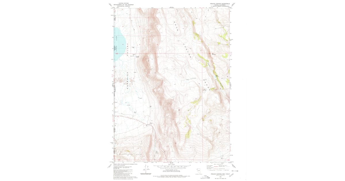 1980 Map of Pegleg Canyon, Washoe County, NV — High-Res | Pastmaps