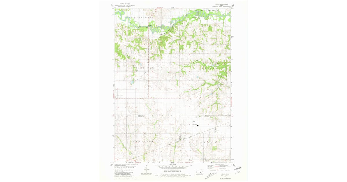 1980 Map of Pekin, Keokuk County, IA — High-Res | Pastmaps