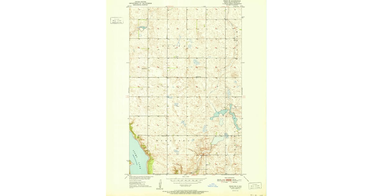1951 Map of Pekin NE, Nelson County, ND — High-Res | Pastmaps