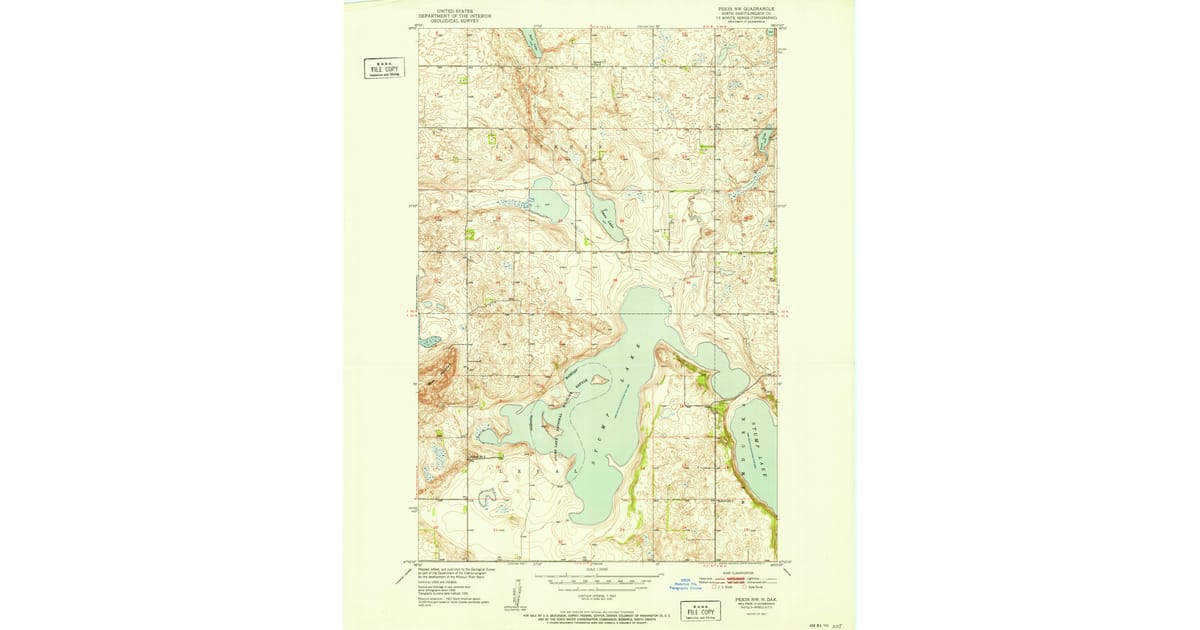 1951 Map of Pekin NW, Nelson County, ND — High-Res | Pastmaps