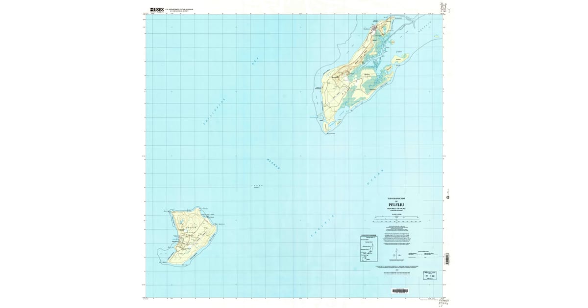 1999 Map of Peleliu, Republic of Palau — High-Res | Pastmaps