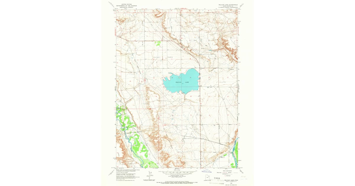 1964 Map of Pelican Lake, Uintah County, UT — High-Res | Pastmaps