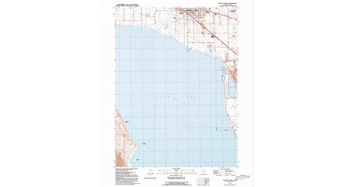 1992 Map of Pelican Point, Utah County, UT — High-Res | Pastmaps