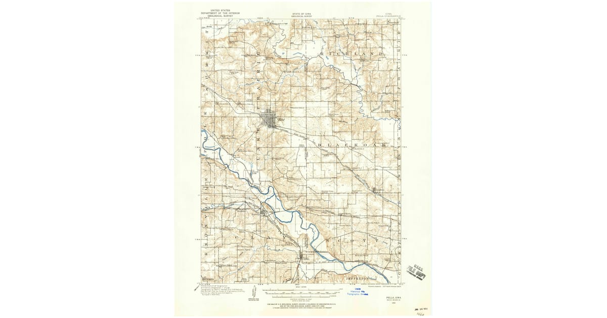 1910 Map of Pella, IA — High-Res | Pastmaps