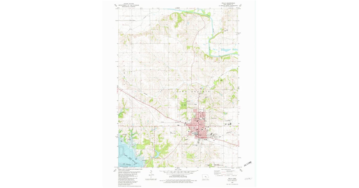 1980 Map of Pella, IA — High-Res | Pastmaps