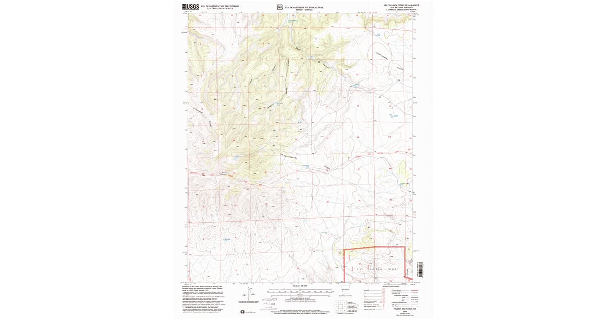 1999 Map of Pelona Mountain, Catron County, NM — High-Res | Pastmaps