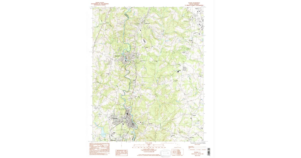 1980s Maps of West Pelzer, SC | Pastmaps