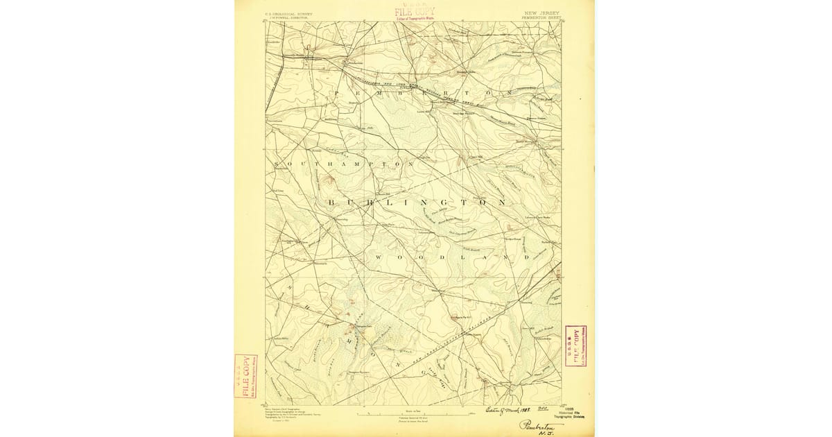 1888 Map of Pemberton, Burlington County, NJ — High-Res | Pastmaps