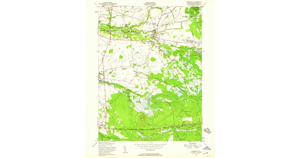 1949 Map of Pemberton, Burlington County, NJ — High-Res | Pastmaps