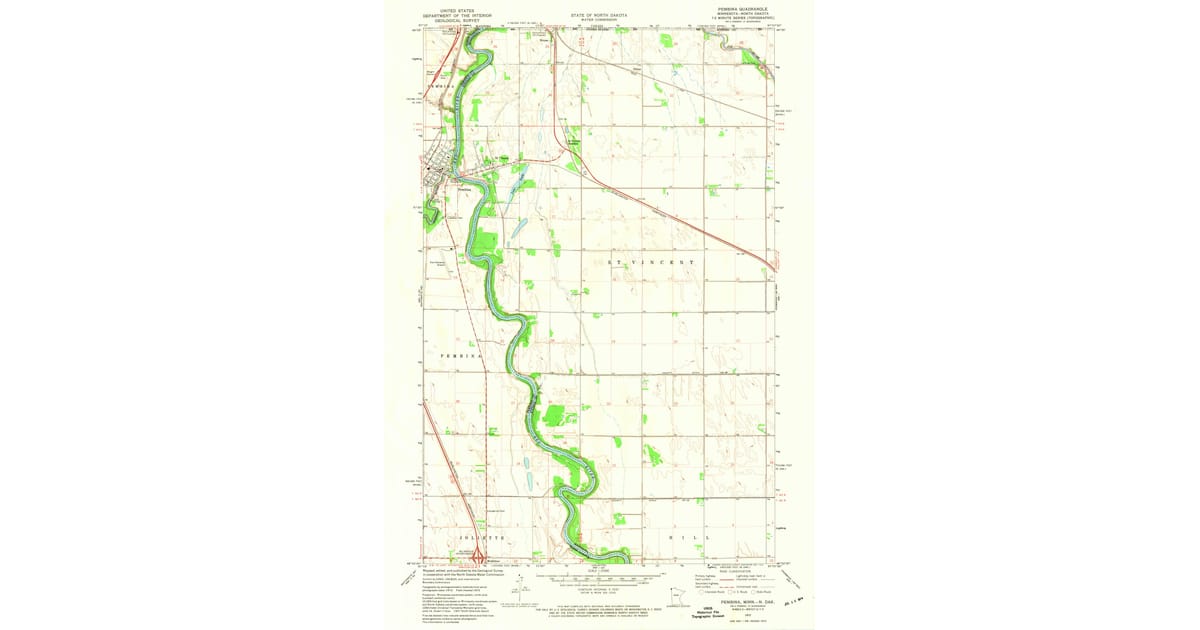 1972 Map of Pembina, ND — High-Res | Pastmaps