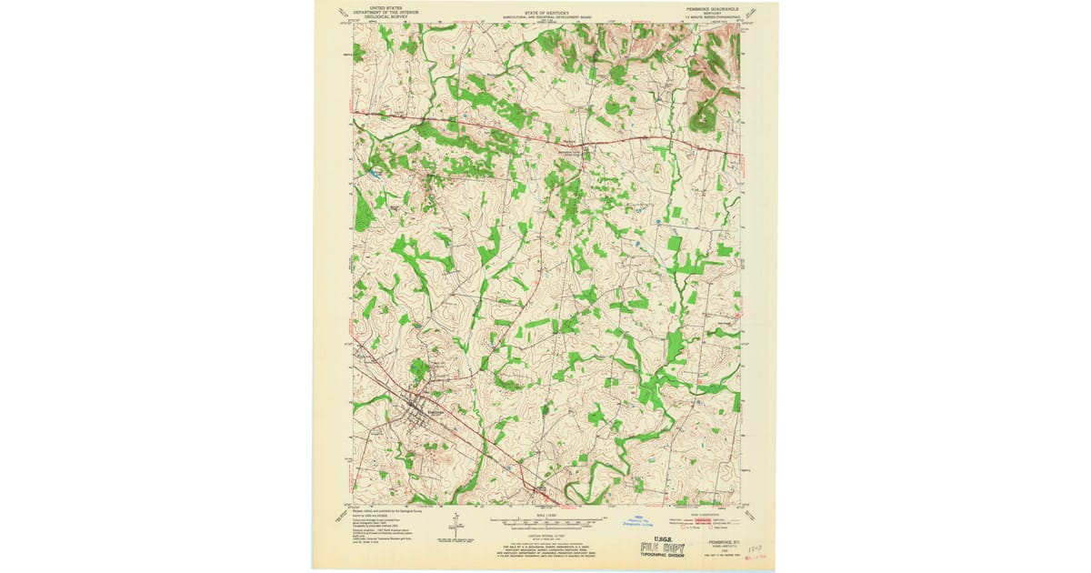 1950 Map of Pembroke, KY — High-Res | Pastmaps