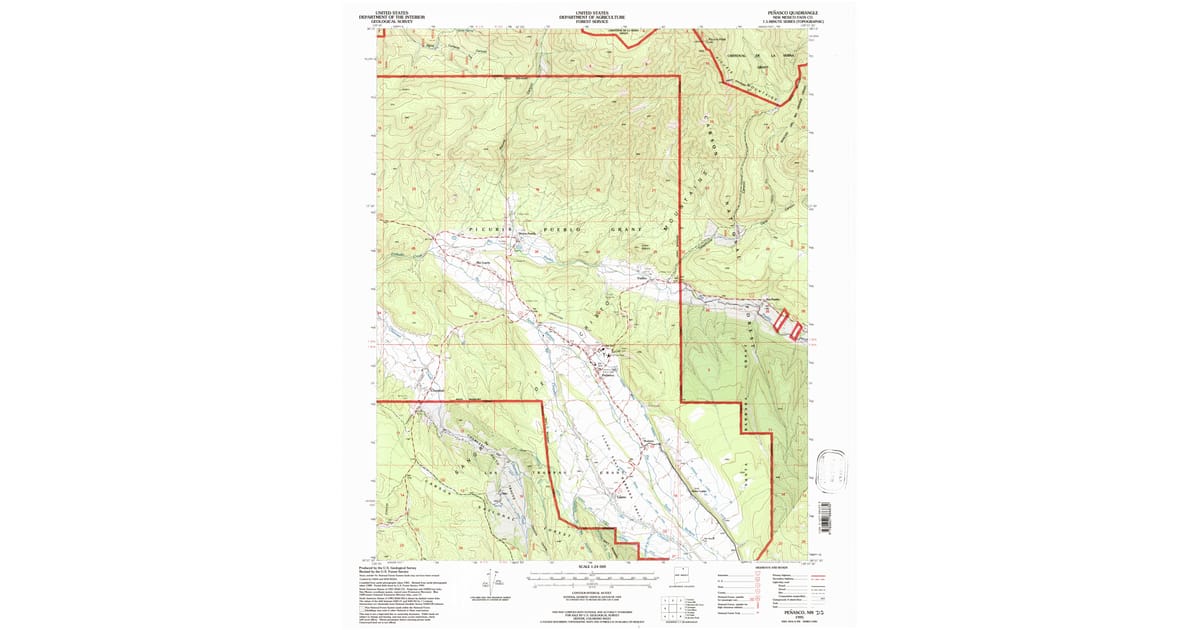 1995 Map of Penasco, Taos County, NM — High-Res | Pastmaps