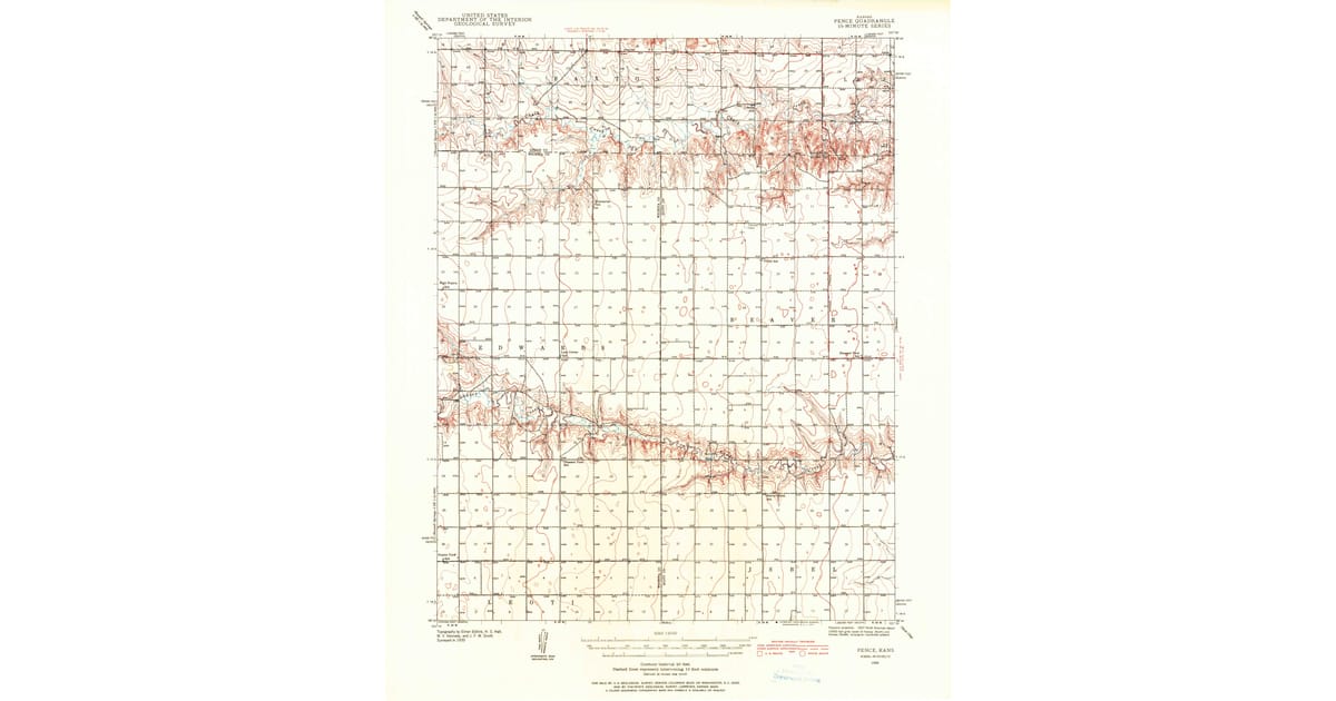 1939 Map of Pence, Scott County, KS — High-Res | Pastmaps