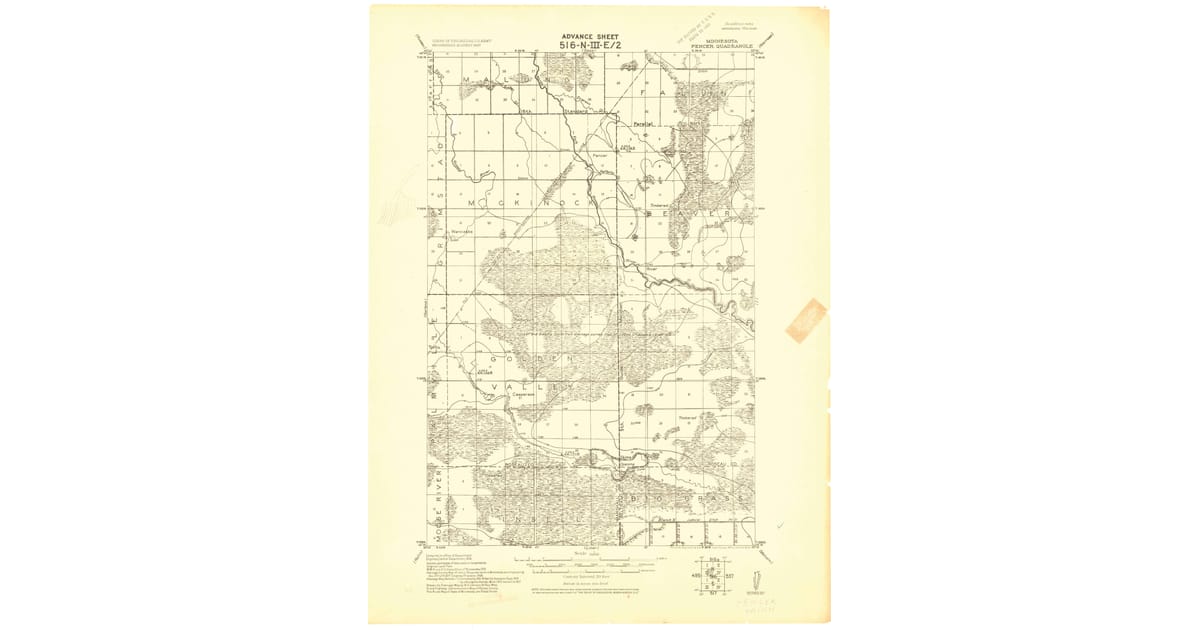 1918 Map of Pencer, Roseau County, MN — High-Res | Pastmaps