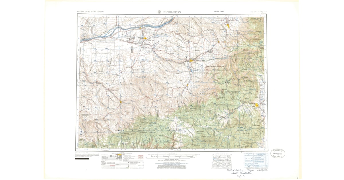 1956 Map of Pendleton, OR — High-Res | Pastmaps