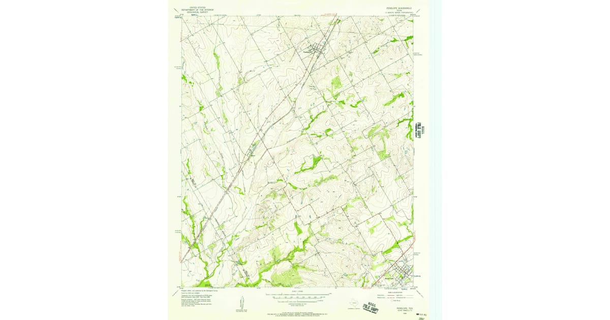 1956 Map of Penelope, TX — High-Res | Pastmaps