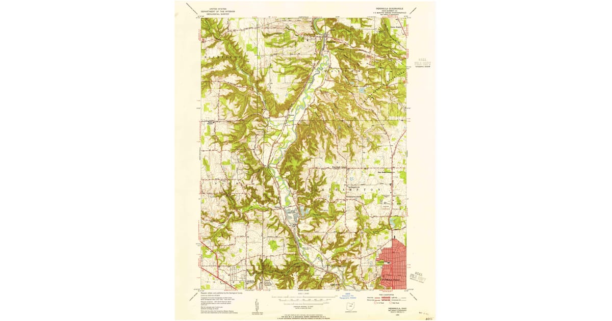 1953 Map of Peninsula, OH — High-Res | Pastmaps