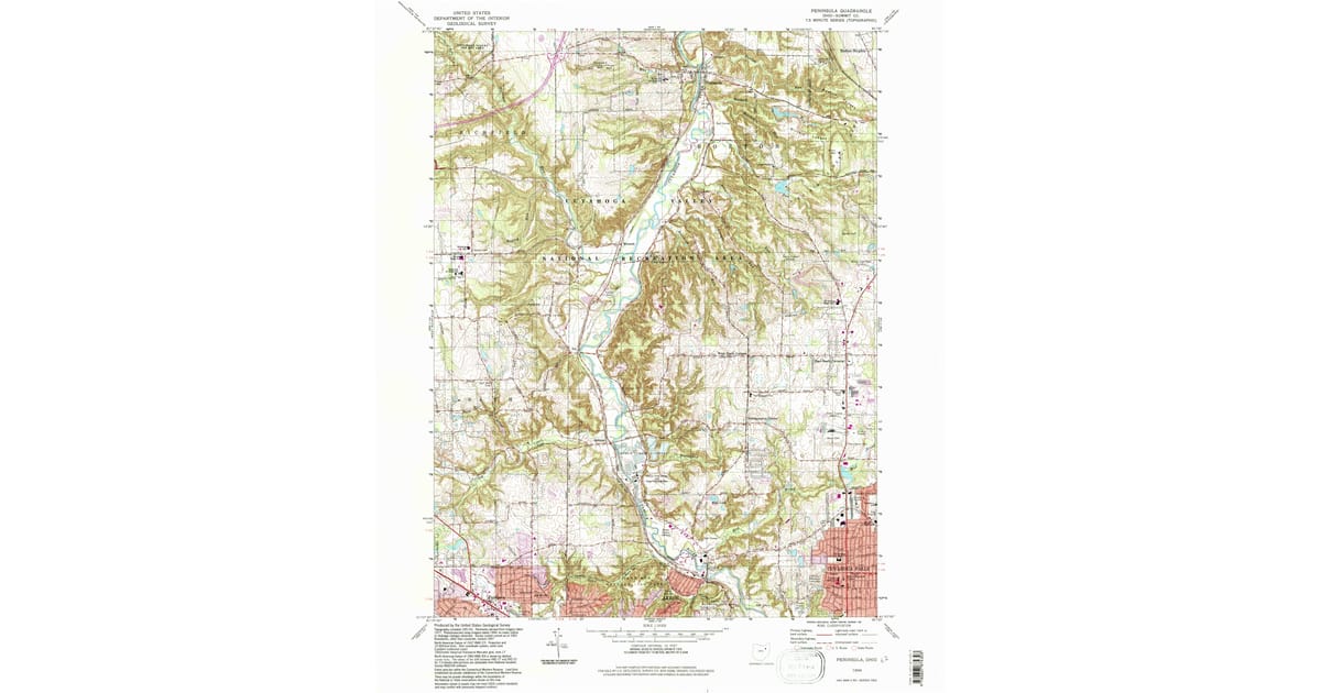 1994 Map of Peninsula, OH — High-Res | Pastmaps