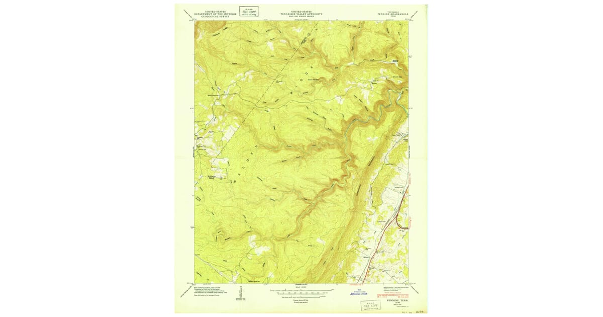1949 Map of Pennine, Rhea County, TN — High-Res | Pastmaps